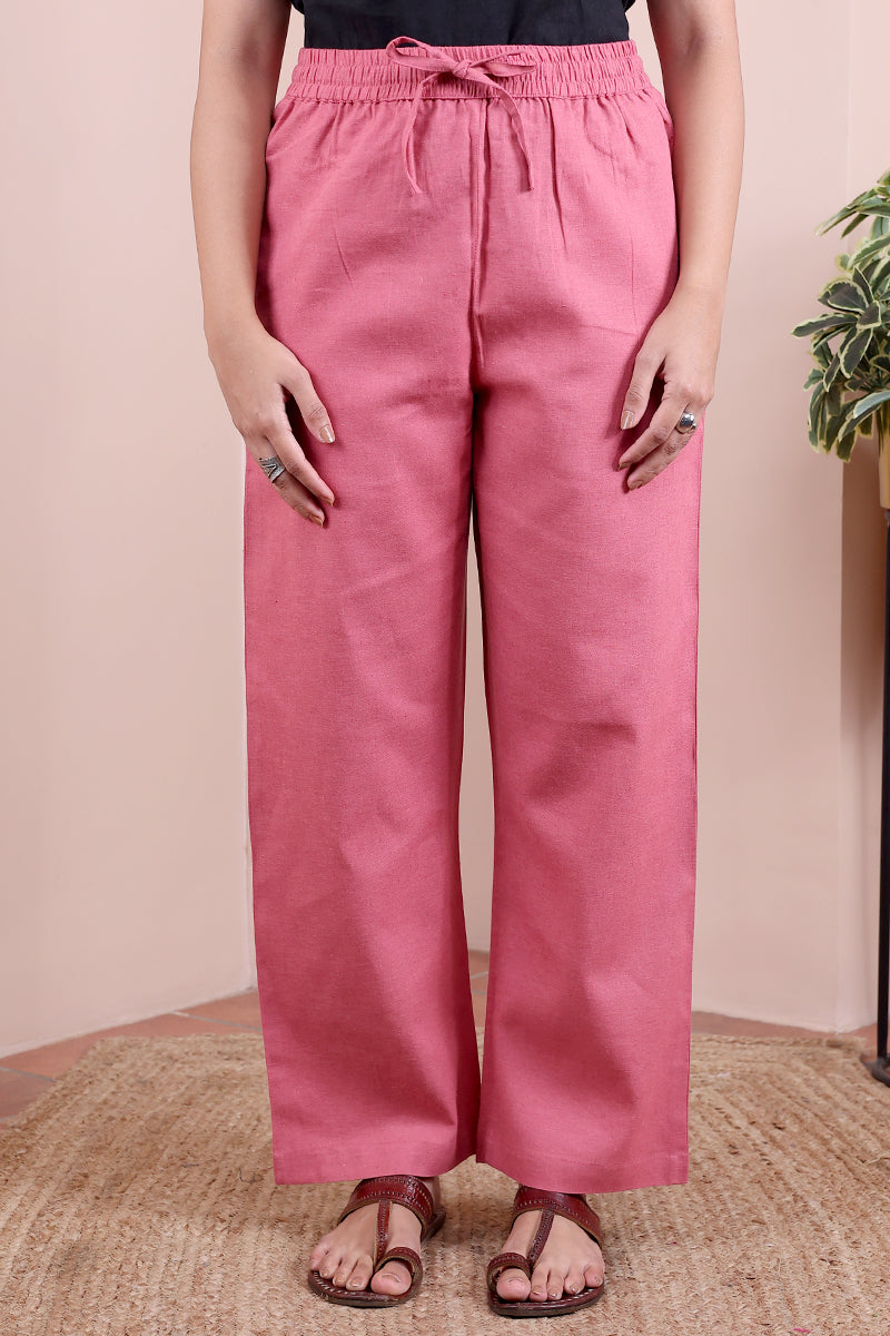 Dusky Rose Hand Dyed Lyocell Linen Women Wide Leg Pant WWLPT251C4 ...