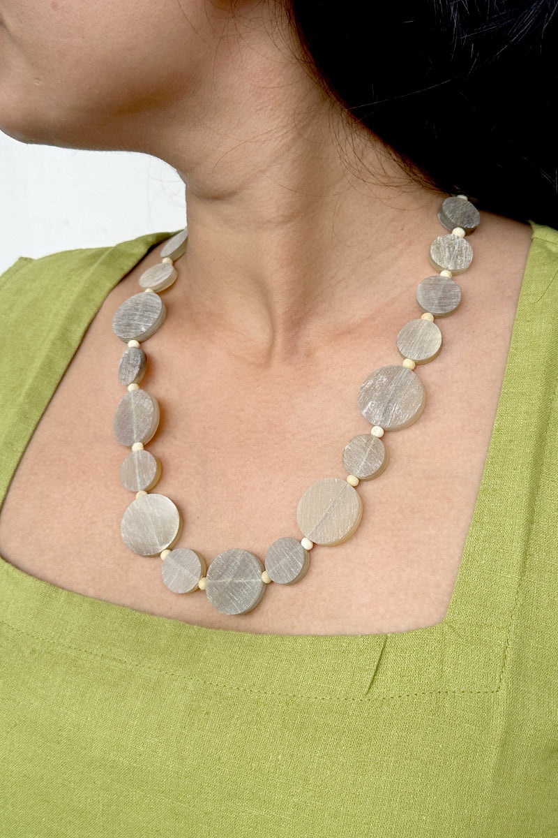 Grey Marble Necklace - Minimalist Elegance – Cotton Cottage